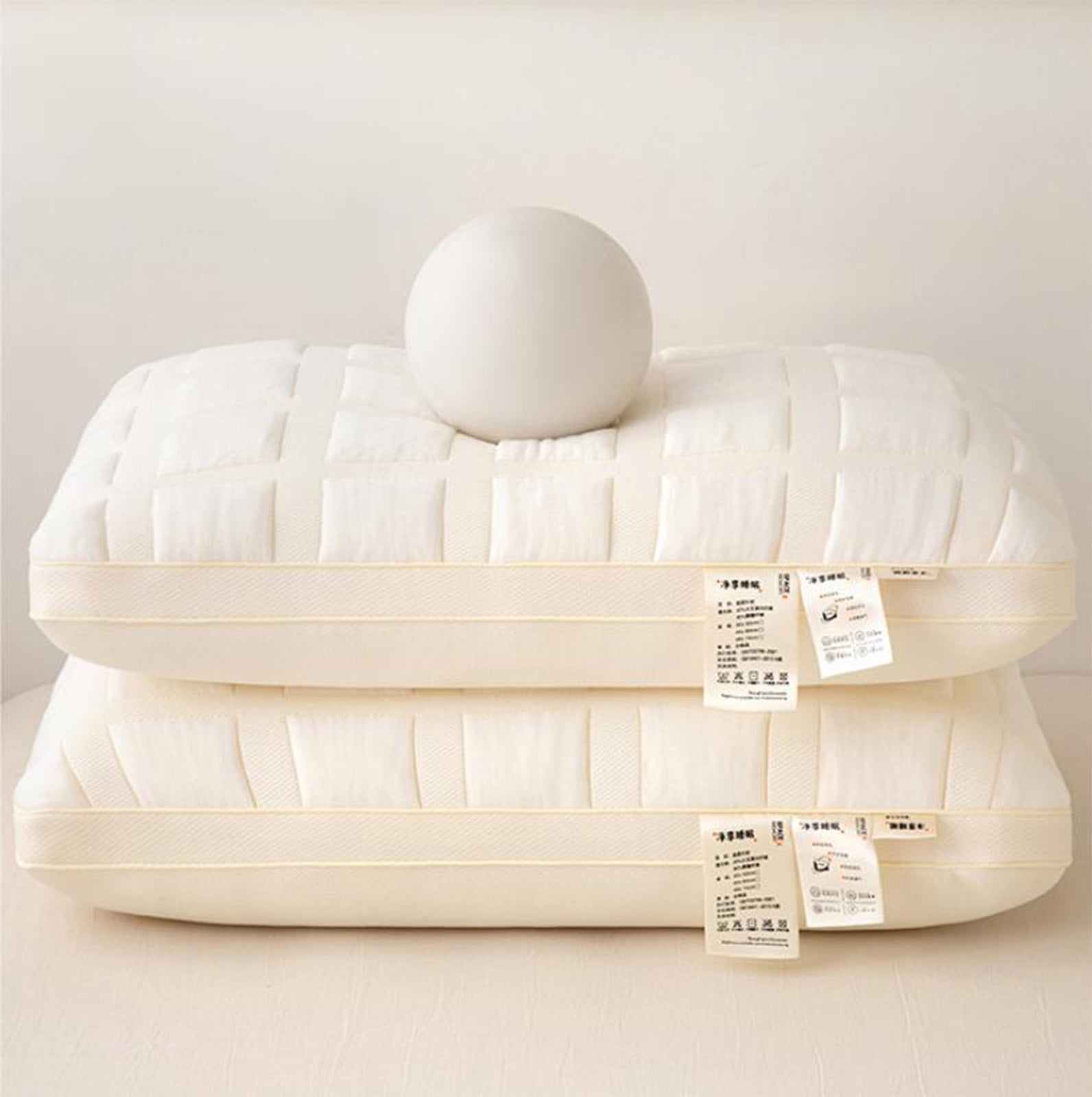 Wdhugt Thin Flat Soft Bed Pillows All Cotton Super Soft High Resilience ...