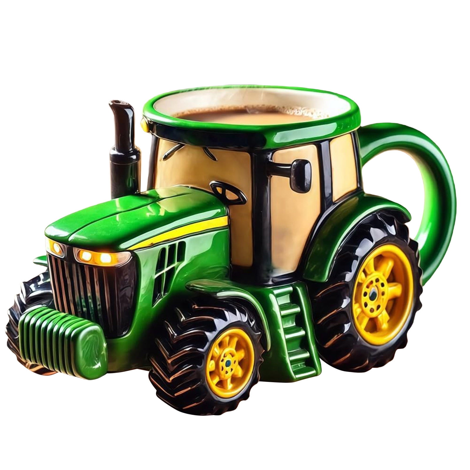 Wdhugt Vintage Green Tractor Farm Equipment Mug Ceramics Coffee Cup For ...