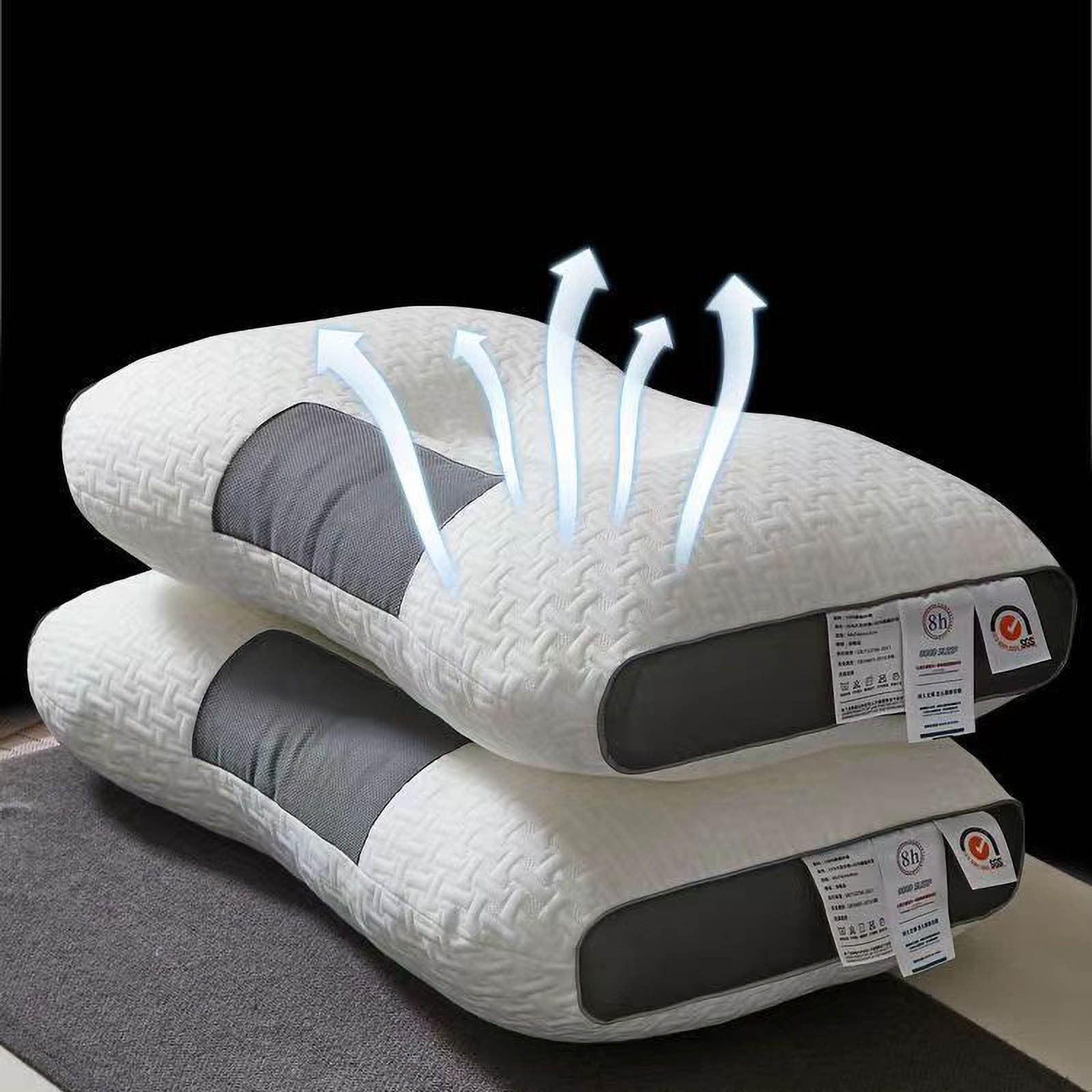 Wdhugt Well Sleep Pillow 3D Massage Pillow Sleep Neck Pillow Cervical ...