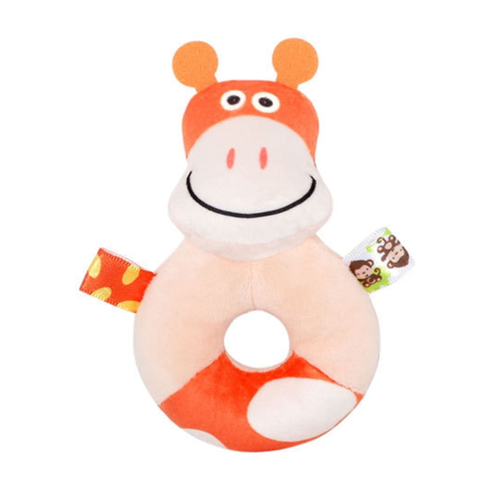 Wdhugt White Baby Hand Shaking Circle Educational Toy With Rattle Sound ...