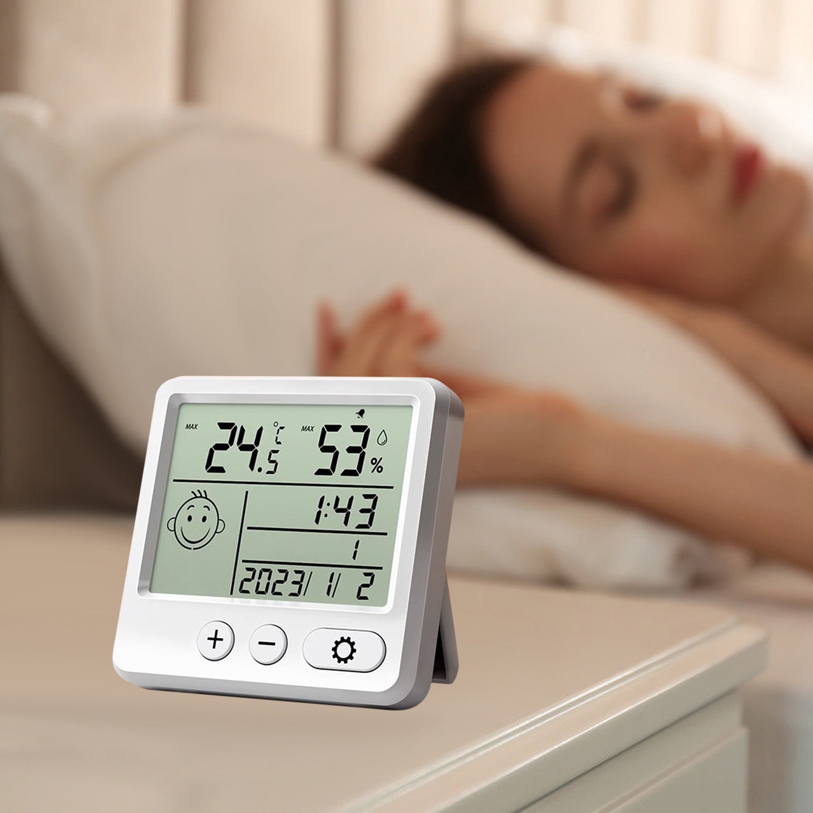 Wdhugt White Type B Electronic Indoor Wall Mounted Temperature Humidity ...