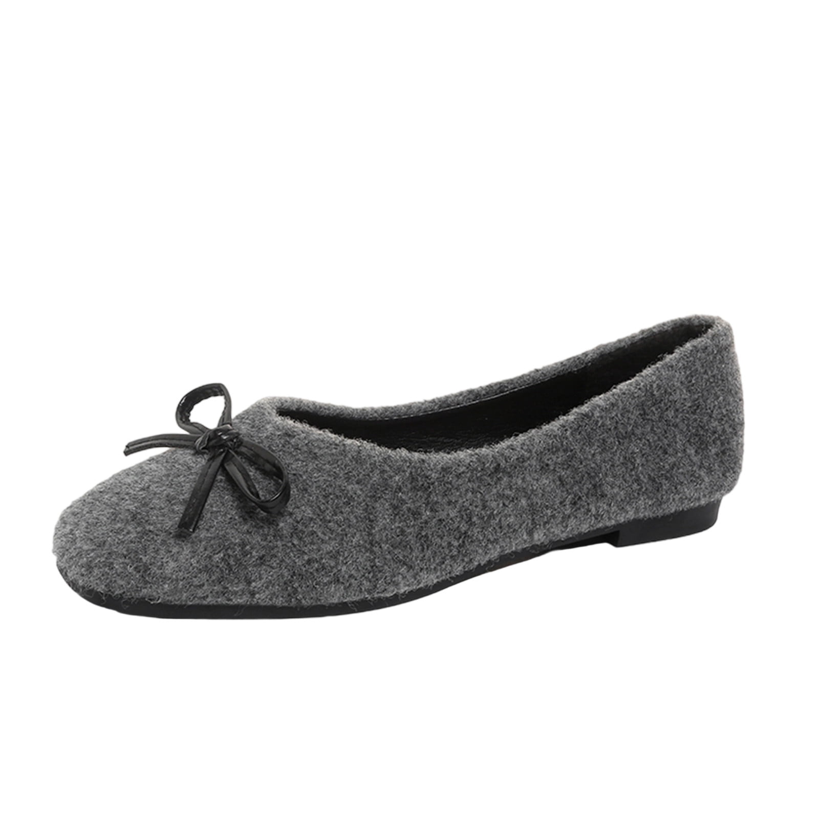 Wdhugt Women'S Flat Shoes Plus Size Bow Fashionable Fall Winter Trendy ...