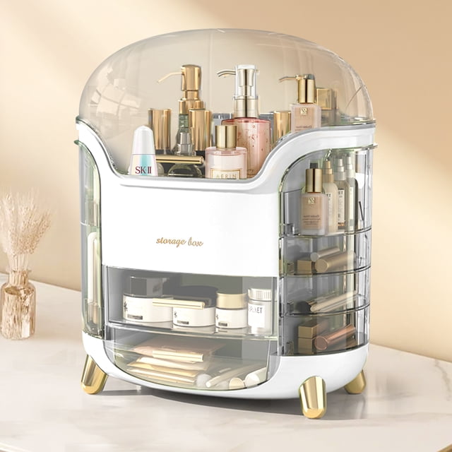 Wdmiya Rotating Cosmetic Organizer, Waterproof & Dustproof, Large ...