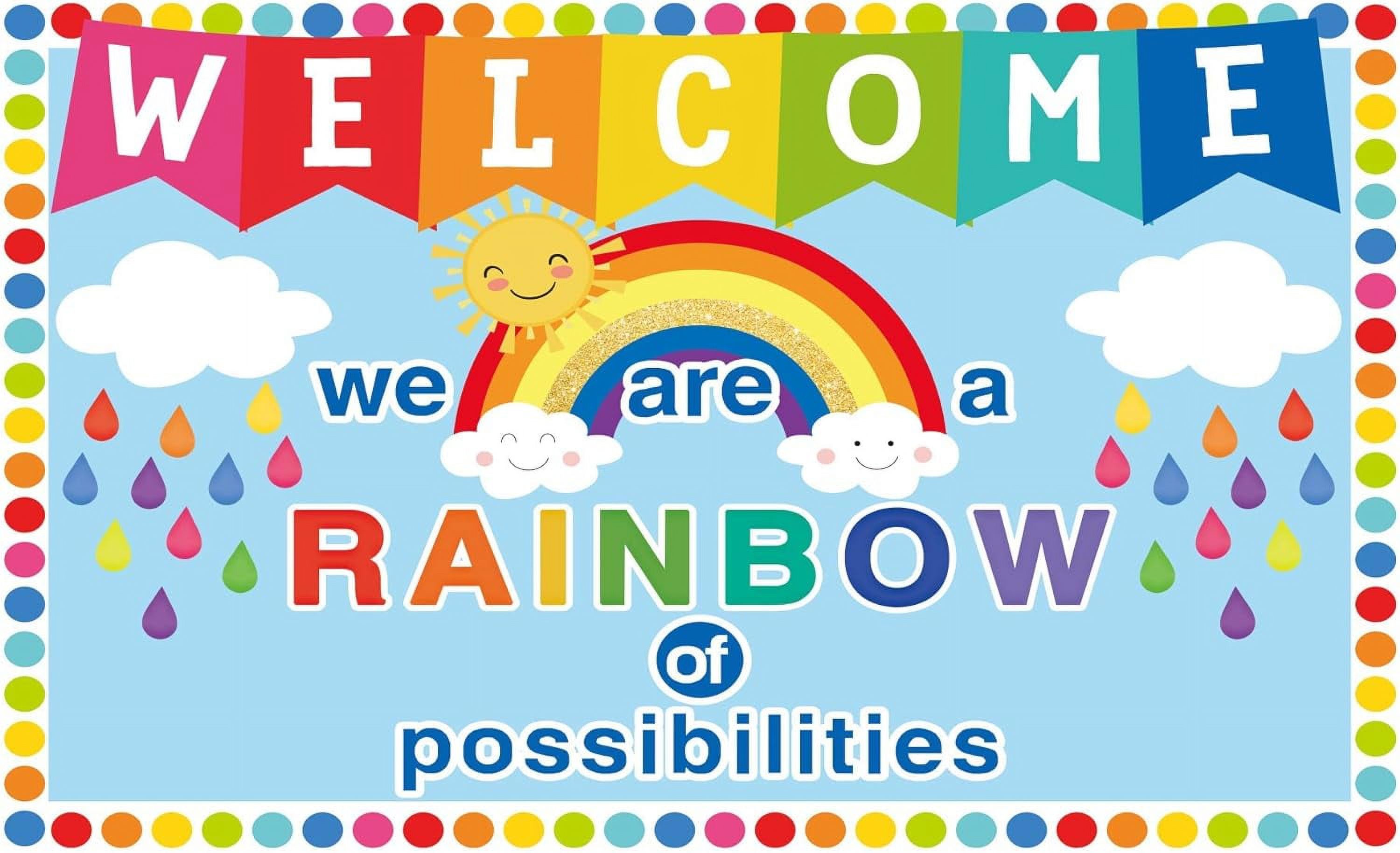 We are A Rainbow of Possibilities Backdrop Welcome Back to School ...