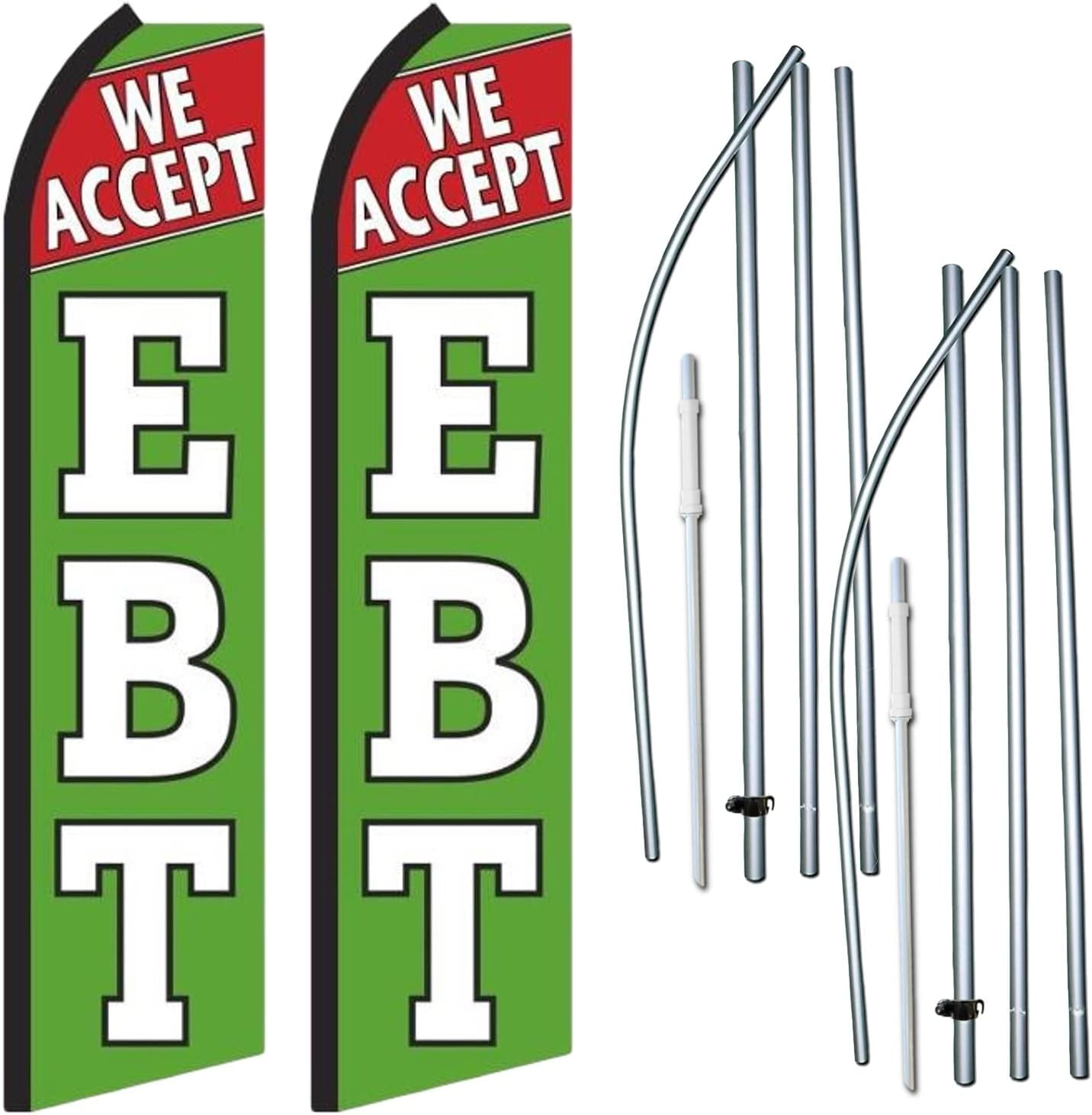 We Accept EBT - 2 Pack of Swooper Flag Sets - Includes 2 Swooper Flags ...