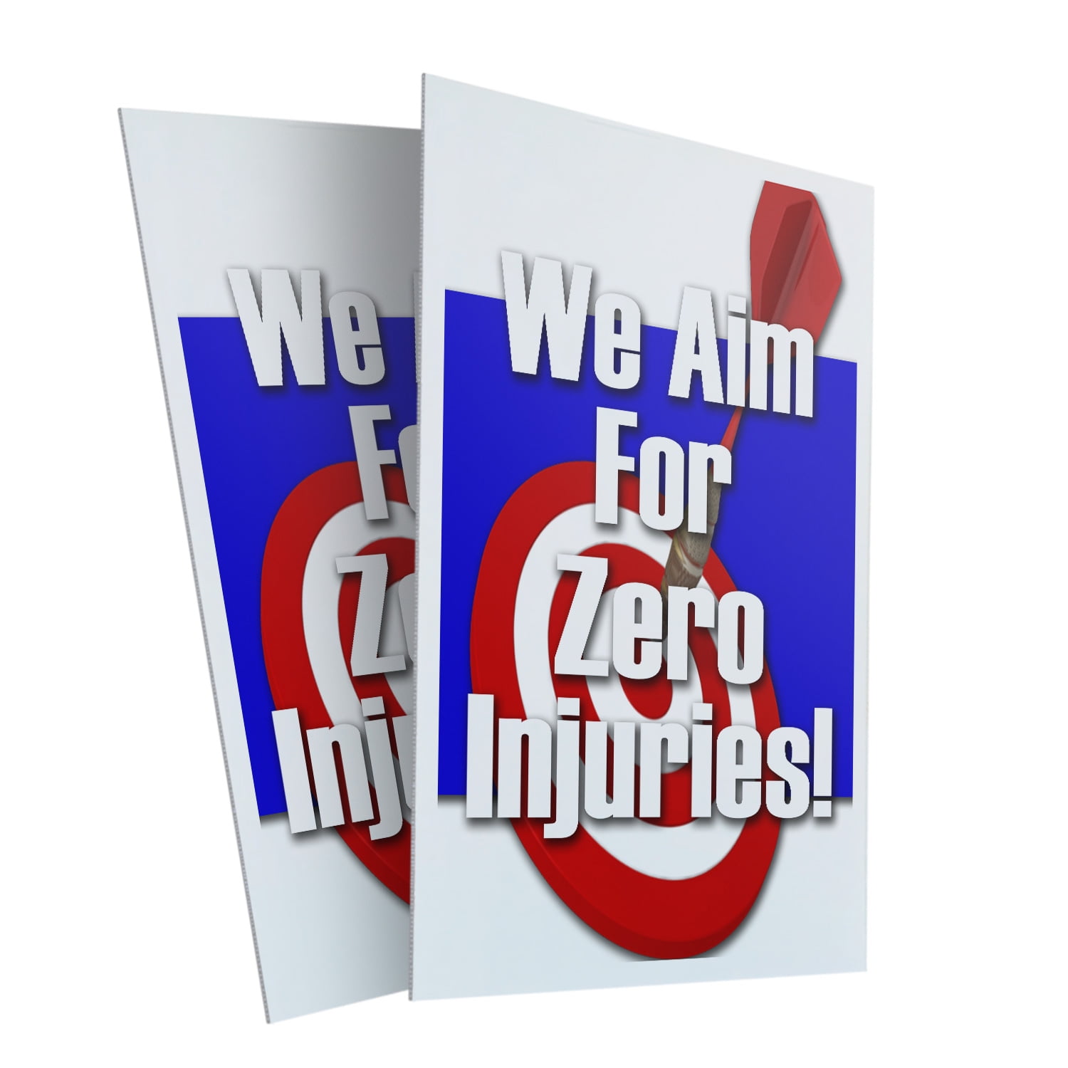 We Aim For Zero Injuries (2-PACK) 24" x 36" Plastic Signs | Sign Insert ...