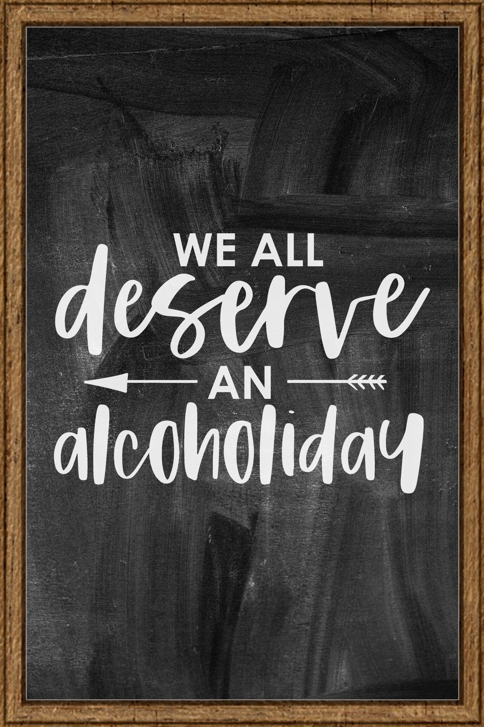 We All Deserve An Alcoholiday Holiday Funny Drinking Arrow Tin Sign ...