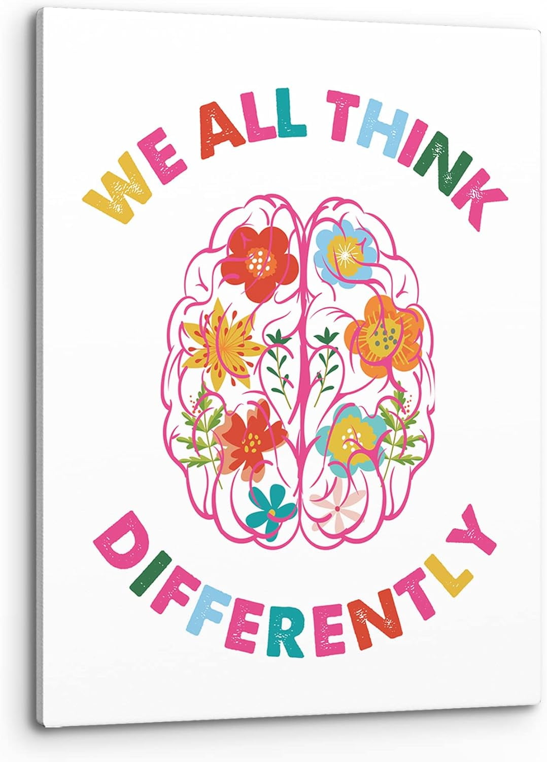 We All Think Differently Mental Health Wall Art,Neurodiversity Brain ...