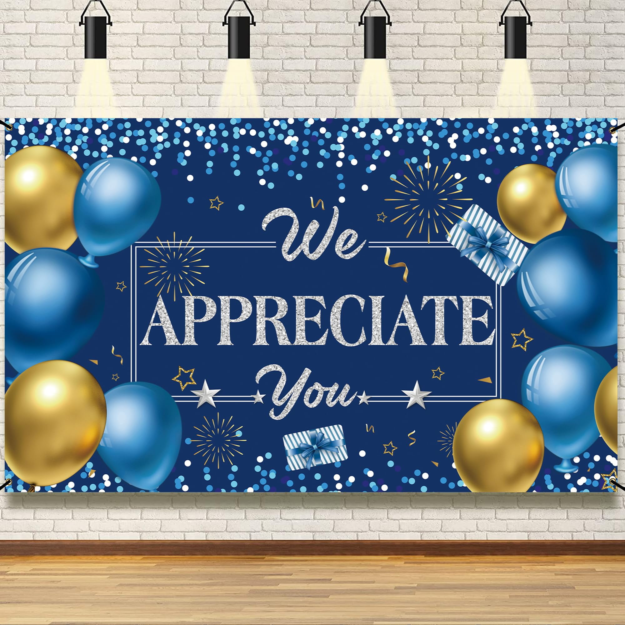 We Appreciate You Banner Banner Blue and Silver Thank You Banners for ...