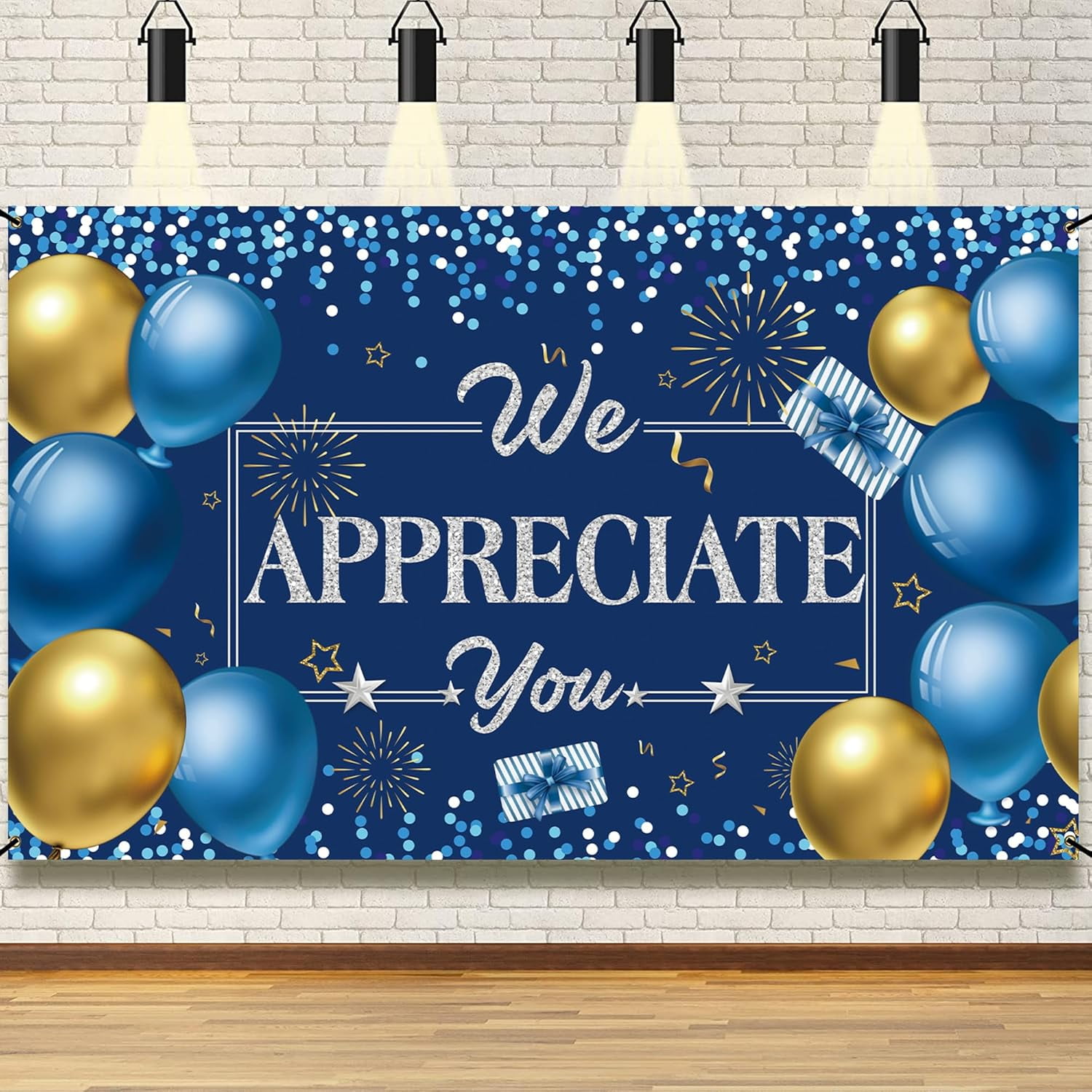 We Appreciate You Banner Banner Blue and Silver Thank You Banners for ...