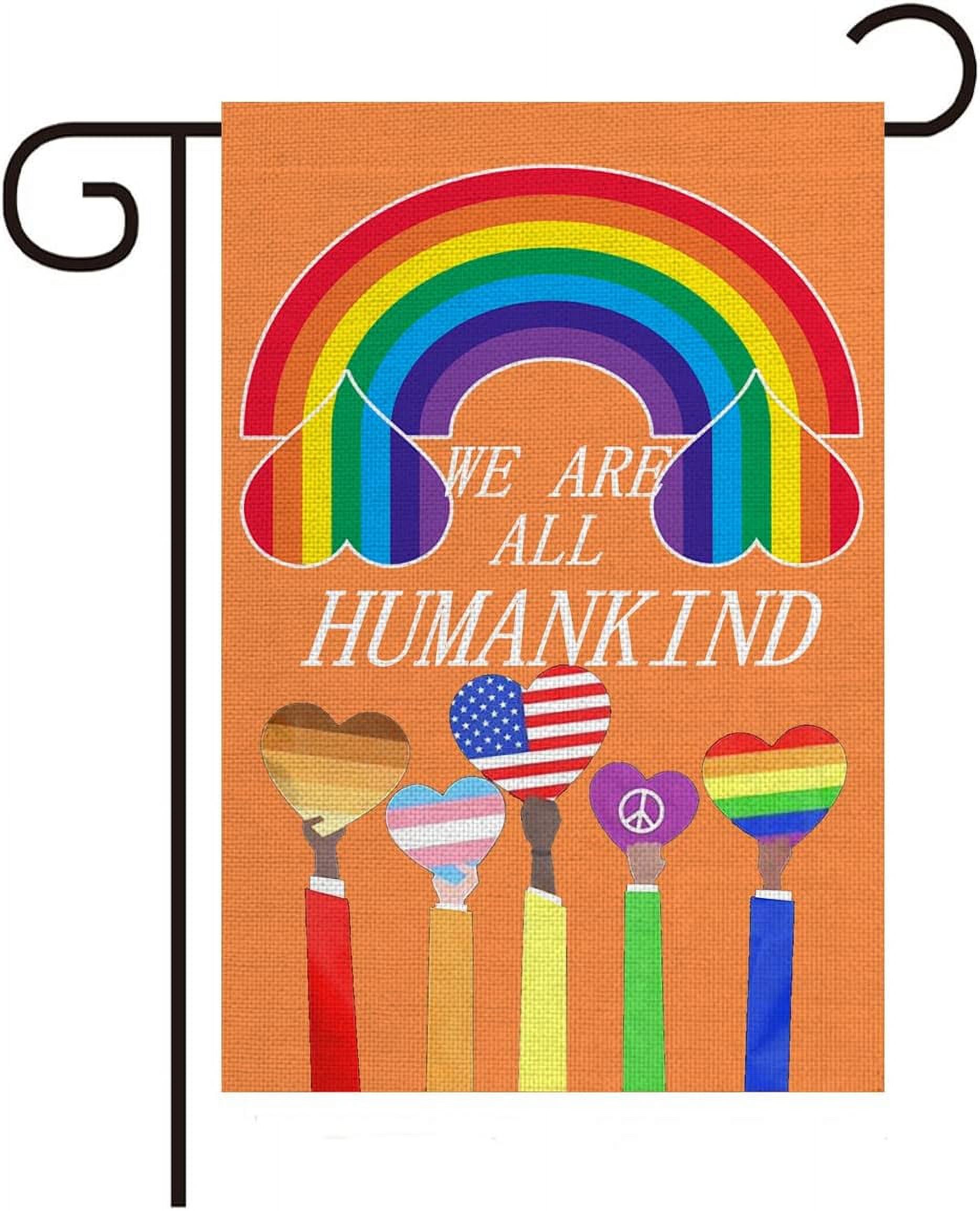 We Are All Humankind Garden Flag Equality LGBTQ Flag Vertical Double ...