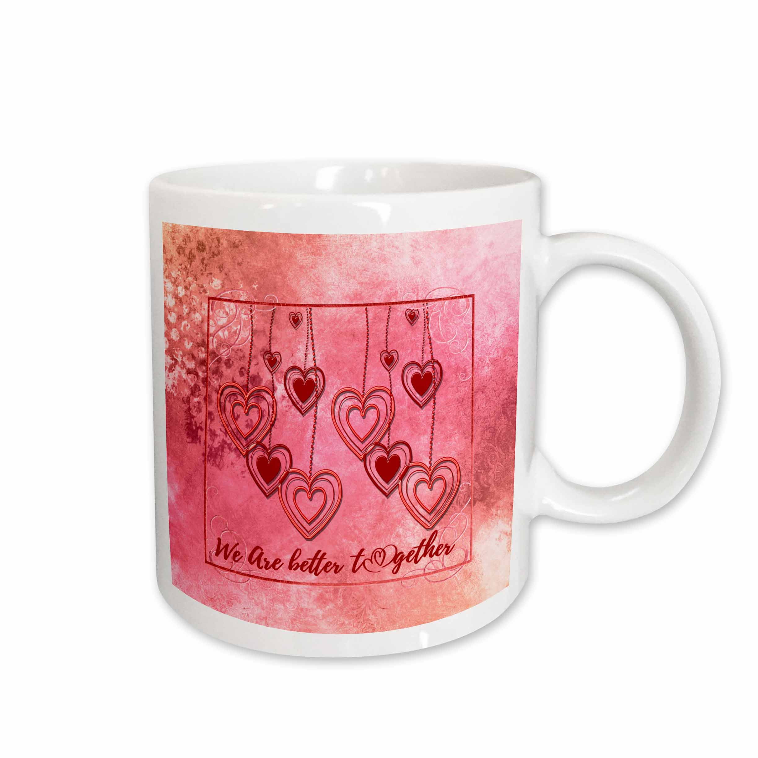 3drose, We Are Better Together, Hanging Cut Hearts on Coral Aged Look ...
