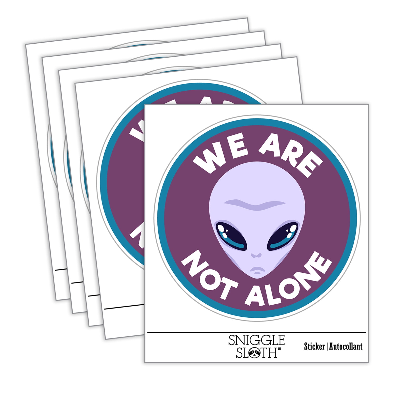 We Are Not Alone Gray Alien Head Car Window Bumper Water Bottle Phone ...