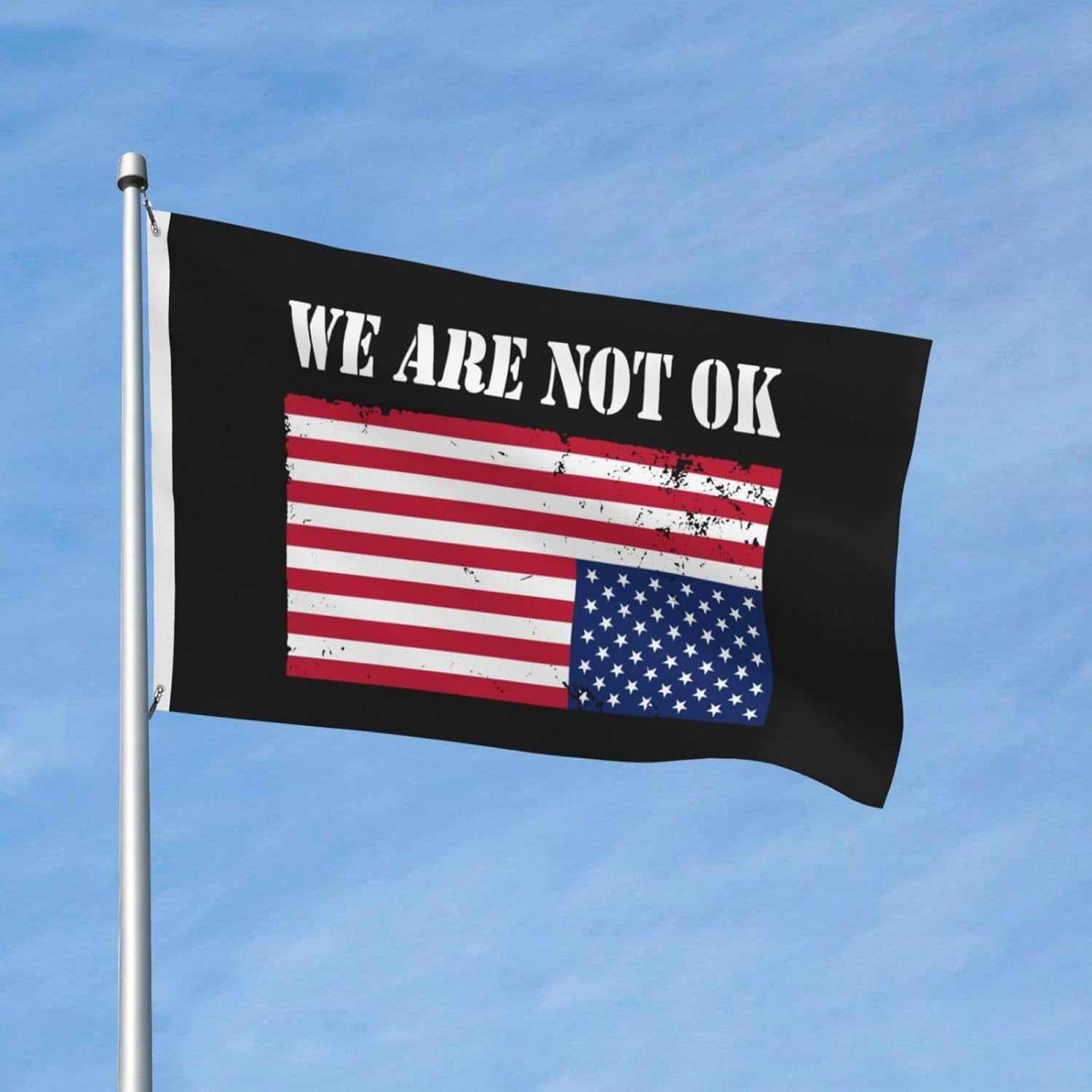 We Are Not Ok Usa Flag Upside Down Flag 3x5 Outdoor Double Sided Fade ...