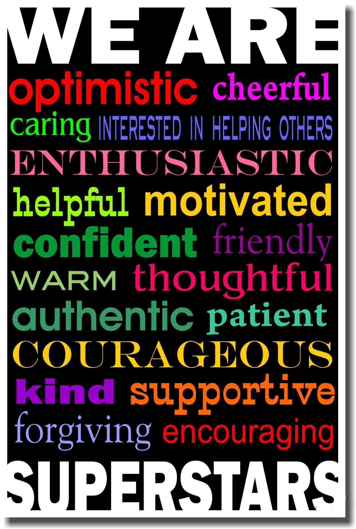 We Are Superstars - Classroom Motivational Poster - Walmart.com