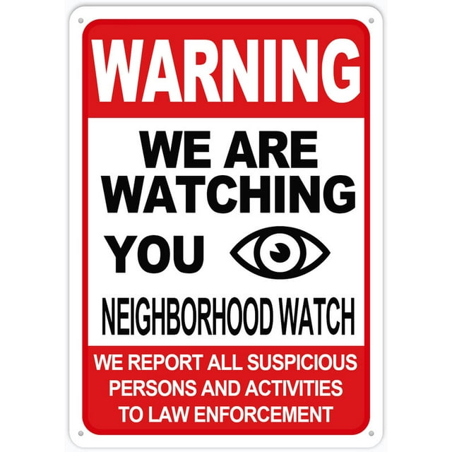 We Are Watching You Waring Sign Aluminum 8X12 Inch Uv Ink Printed For ...