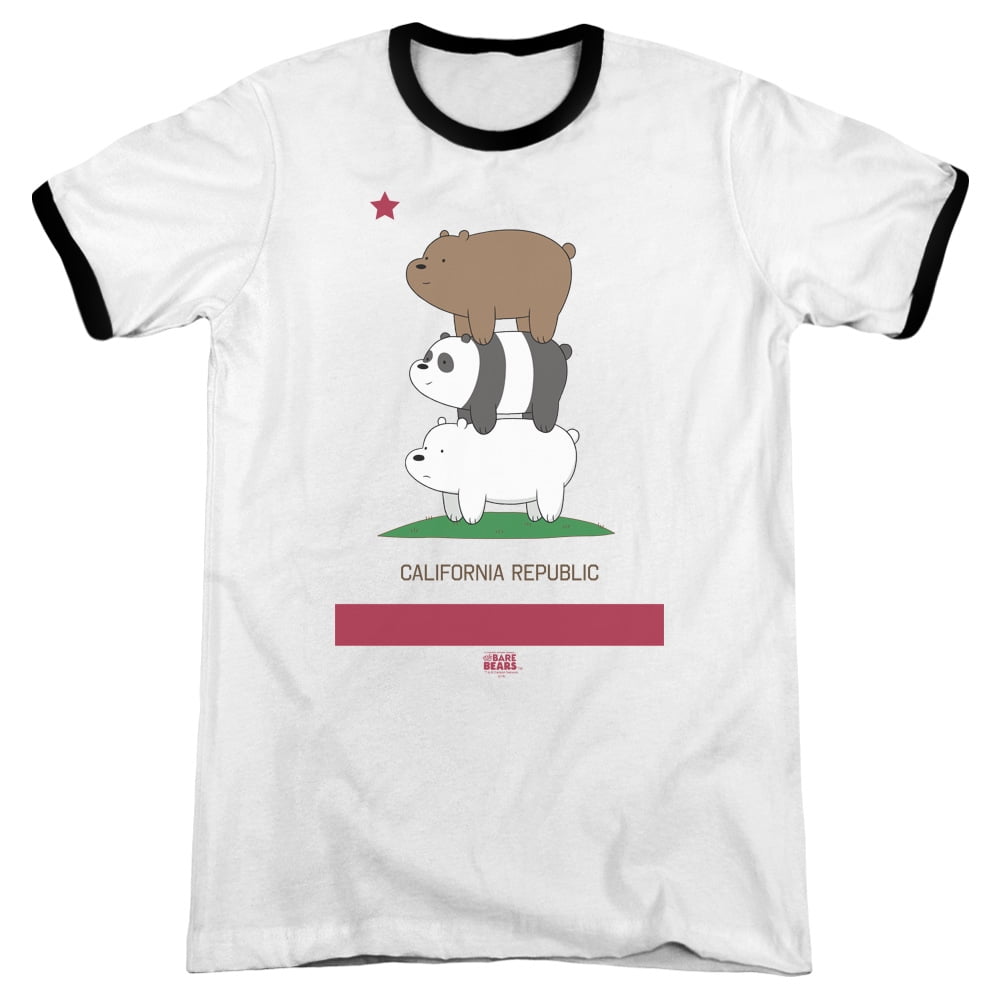 We Bare Bears Cali Stack Adult Ringer White/Black - Walmart.com