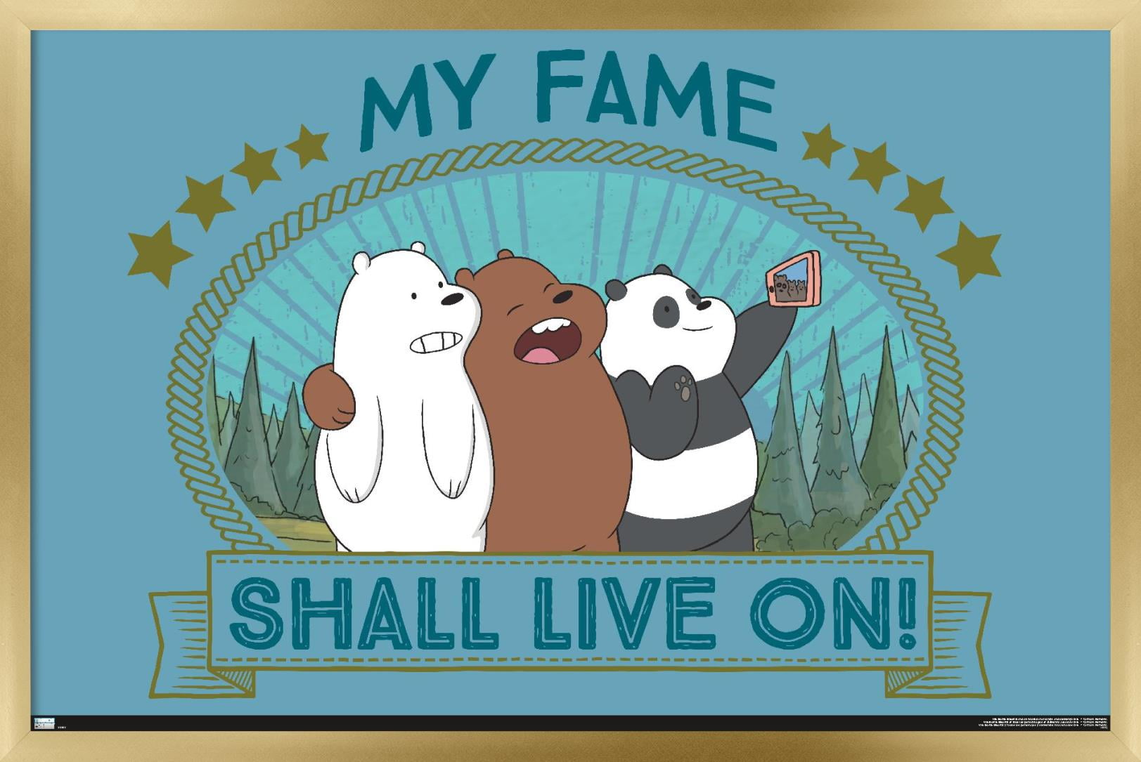 We Bare Bears - Fame Wall Poster, 14.725" x 22.375", Framed - Walmart.com
