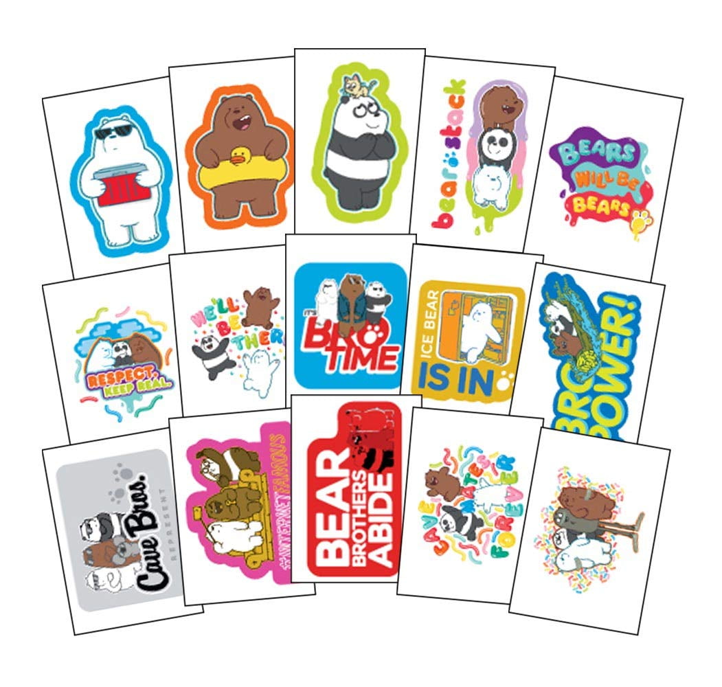 We Bare Bears Stickers - Full Set of 15 Vending Sticker Sheets ...