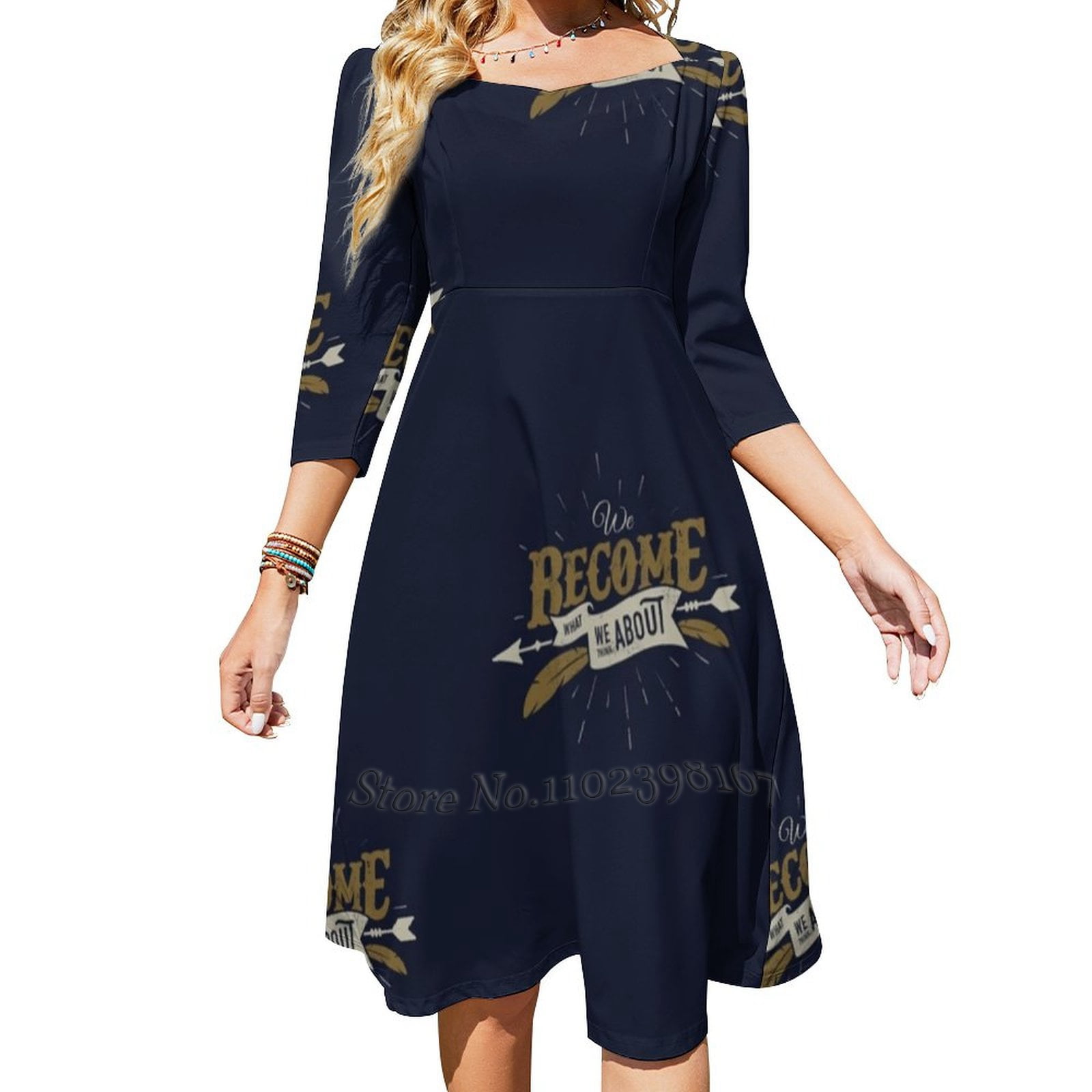 We Become What We Think About Evening Party Dresses Midi Sexy Dress Female Sweet One Piece Dress ...