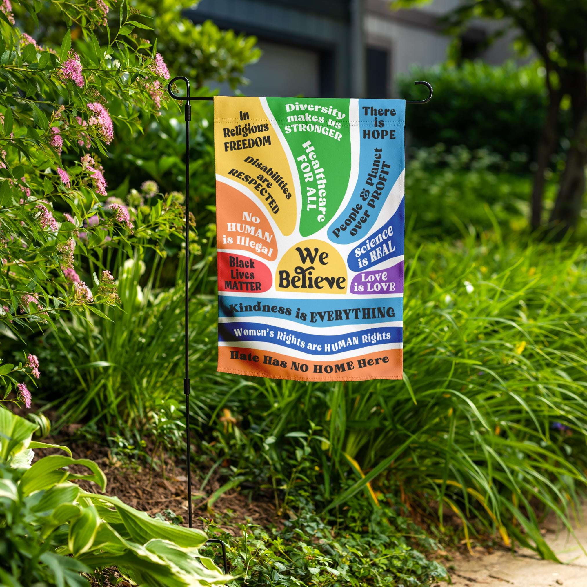 We Believe Garden Flag 12x18inch, Equality Yard Flag, Resistance Garden ...