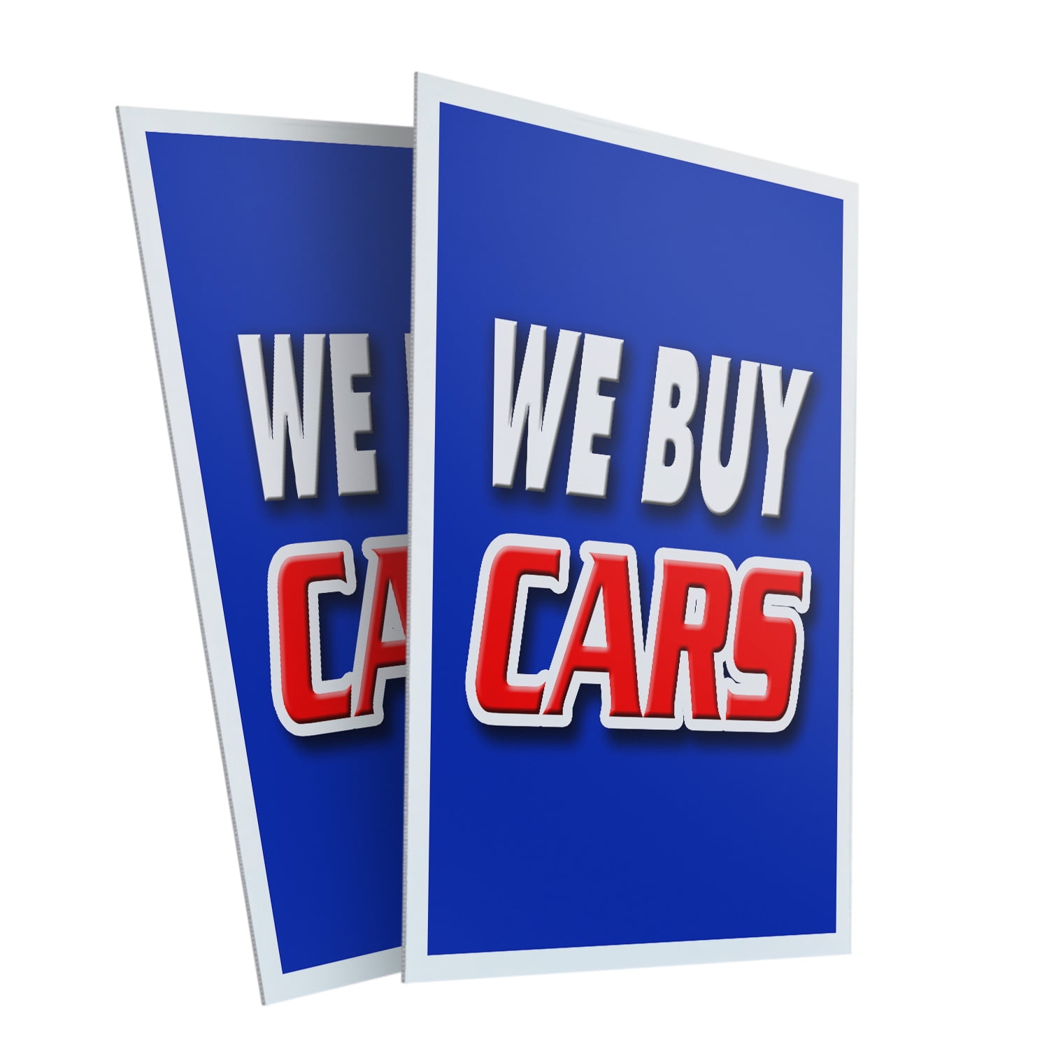 We Buy Cars (2-PACK) 24" x 36" Plastic Signs | Sign Insert 4mm ...