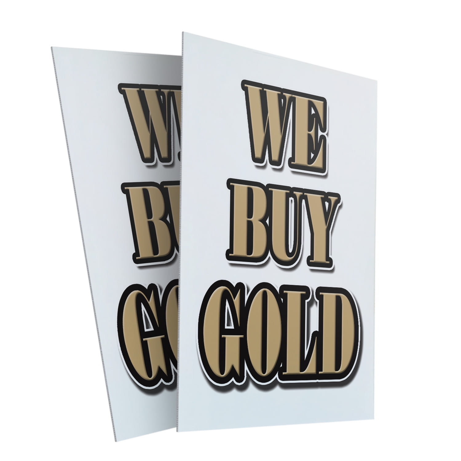 We Buy Gold (2-PACK) 24" x 36" Plastic Signs | Sign Insert 4mm ...