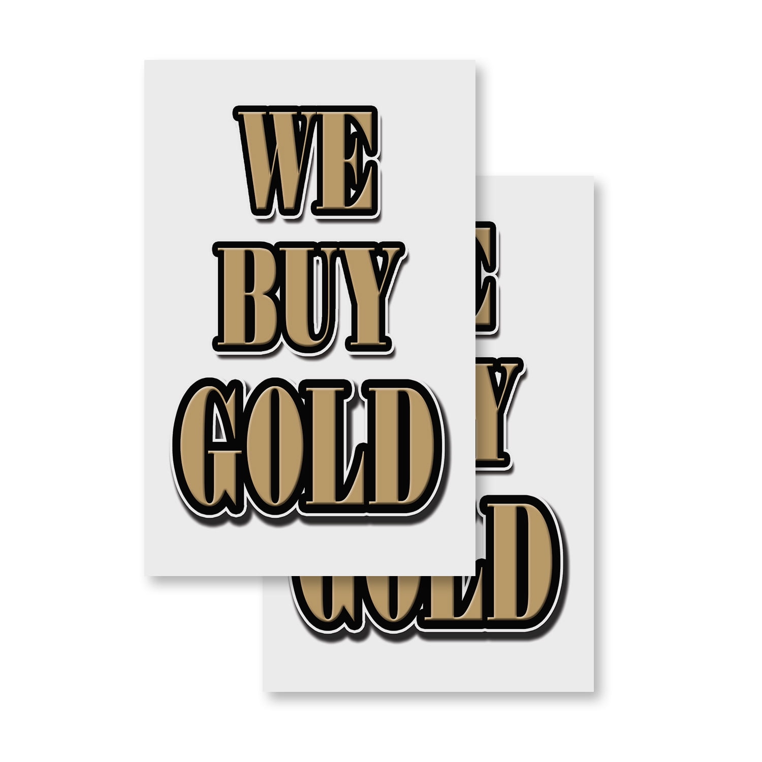 We Buy Gold (2-PACK) 24" x 36" Vinyl Decals | Sign Insert Peel & Stick ...
