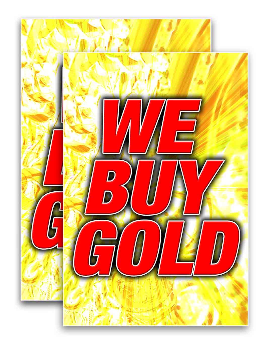 We Buy Gold (24" X 36") Vinyl Decal Only (Pack of 2) |Sign|Sticker ...