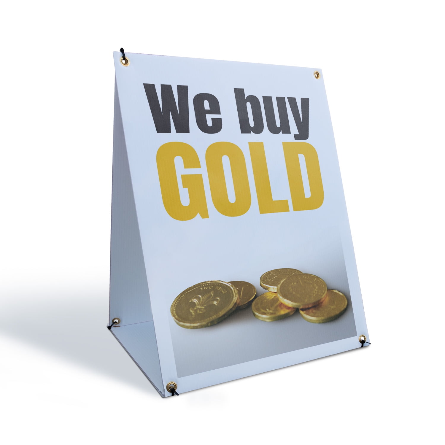 We Buy Gold Sidewalk Sign 24 Inch x 36 Inch A-Frame Images On Both ...