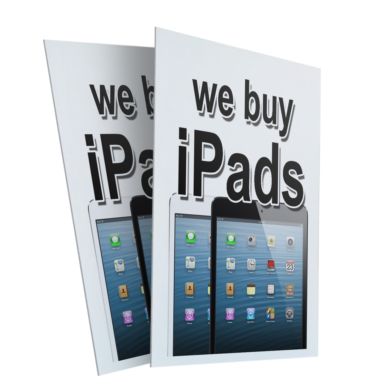 We Buy Ipads (2-PACK) 24" x 36" Plastic Signs | Sign Insert 4mm ...