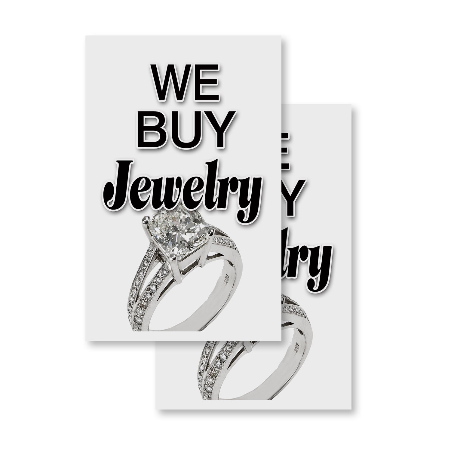 We Buy Jewelry (2-PACK) 24" x 36" Vinyl Decals | Sign Insert Peel ...