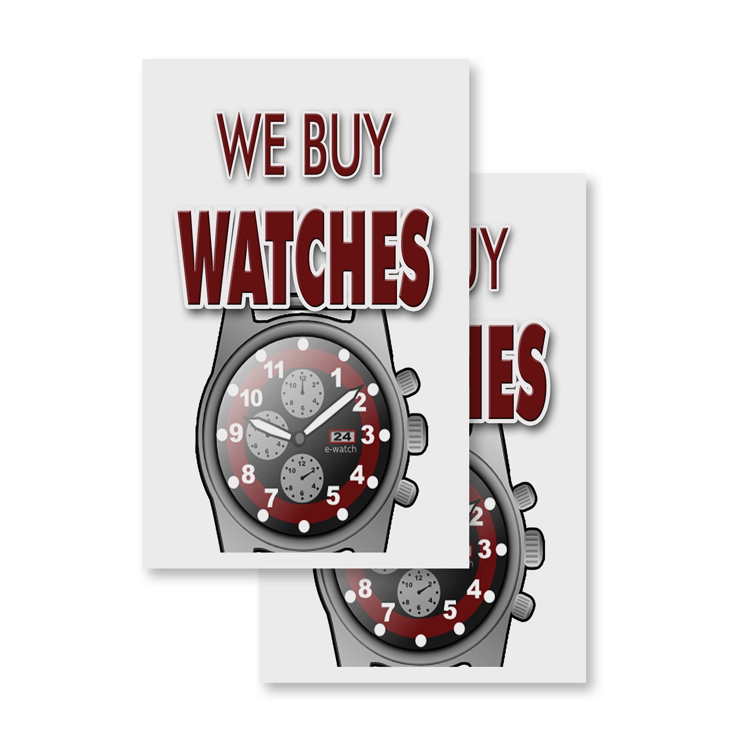 We Buy Watches (2-PACK) 24" x 36" Vinyl Decals | Sign Insert Peel ...