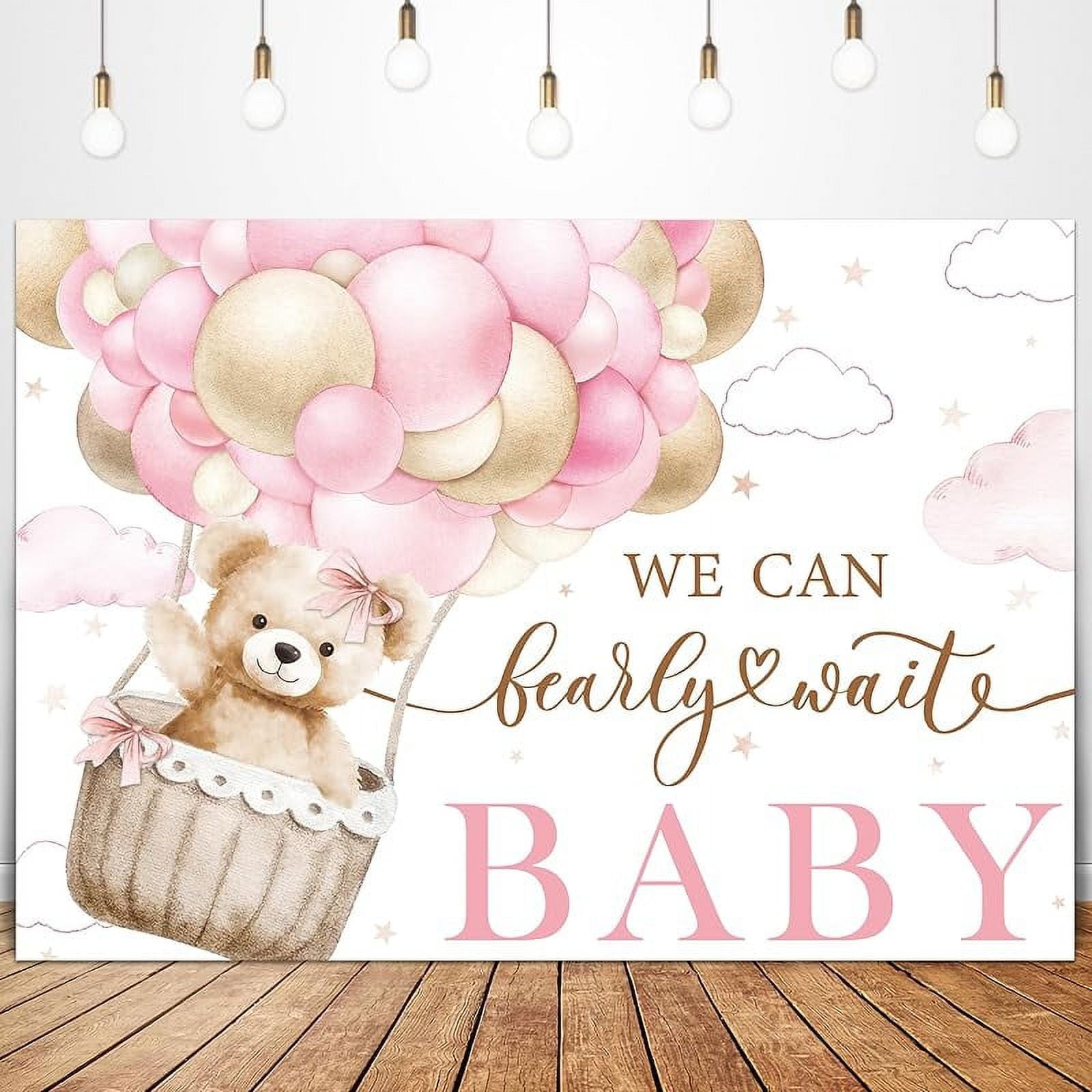 We Can Bearly Wait Baby Shower Decorations Backdrop for Photography ...