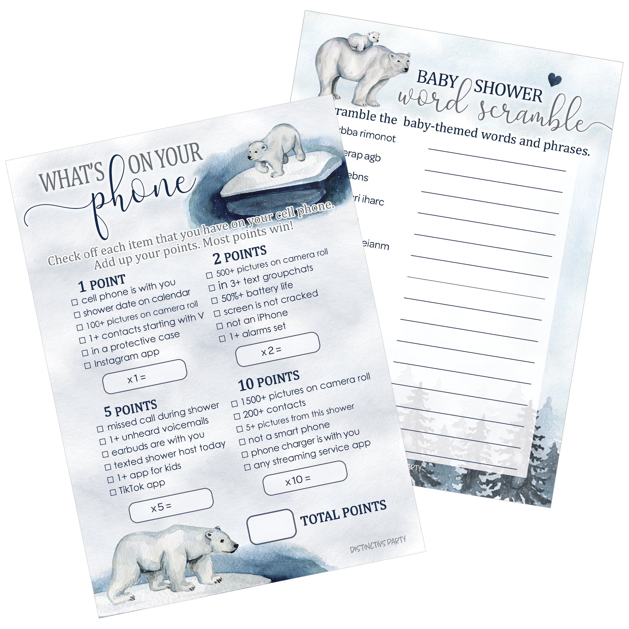 Distinctivs Bearly Wait Winter Themed Baby Shower - Phone and Word ...