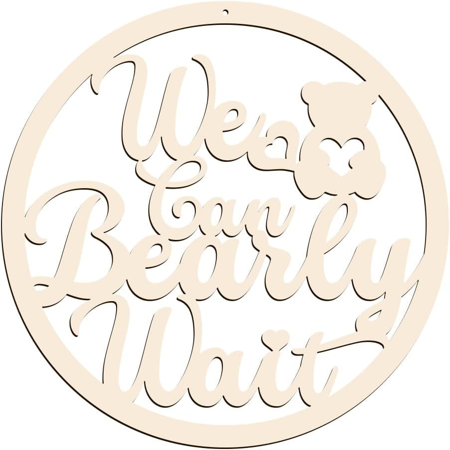We Can Bearly Wait Wooden Sign Gender Reveal Decoration Wood Letters ...