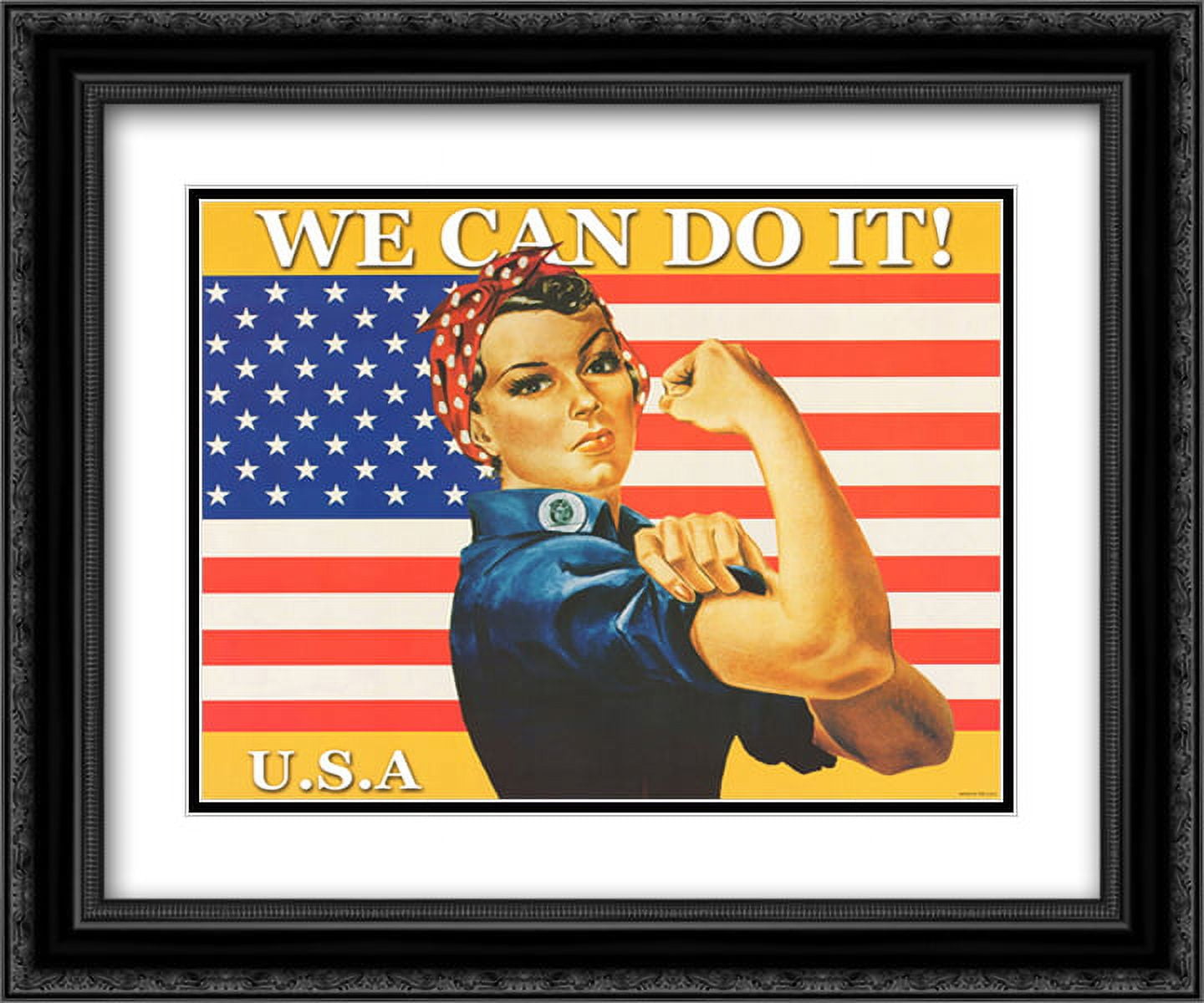 We Can Do It (Rosie The Riveter) 2x Matted 24x20 Black Ornate Framed ...