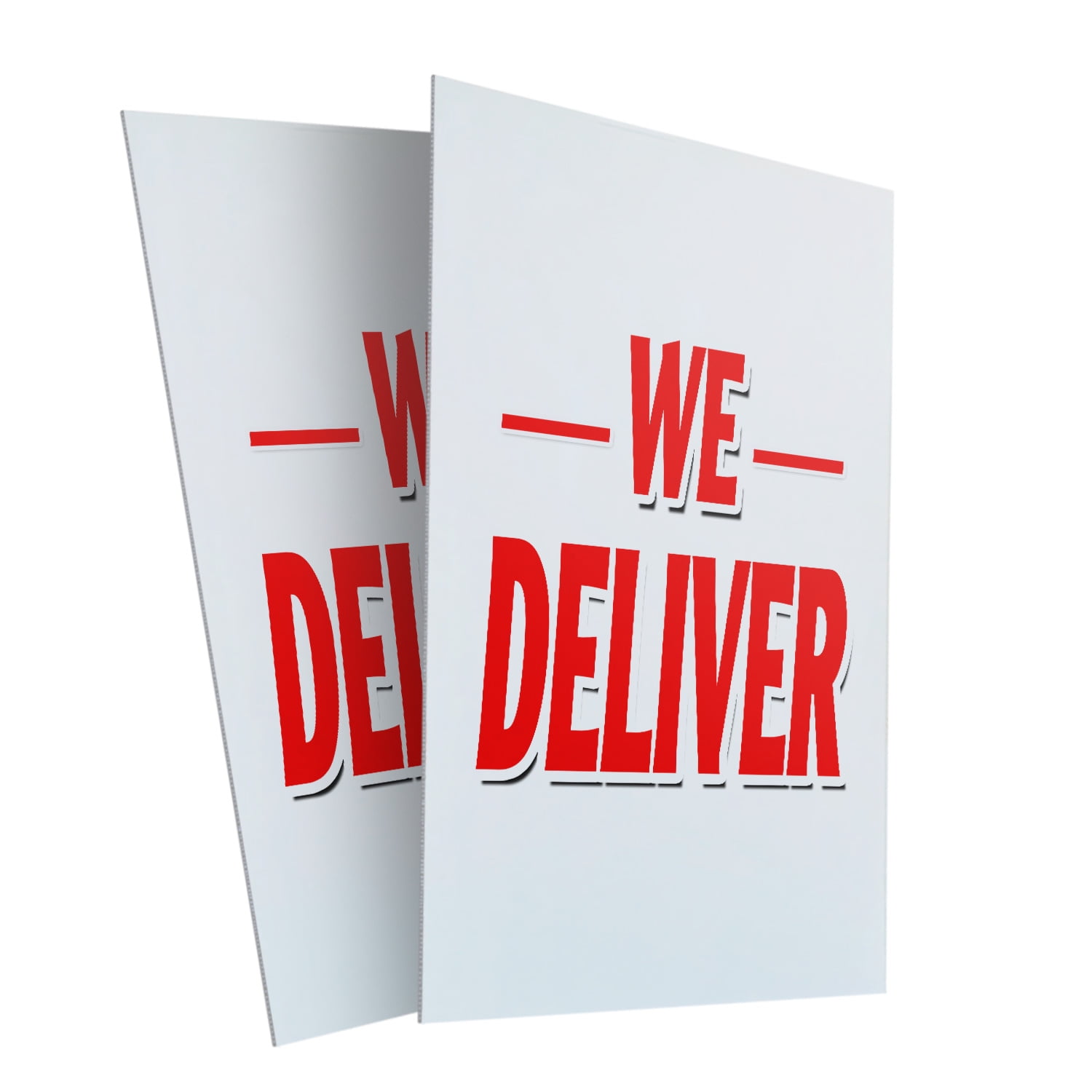 We Deliver (2-PACK) 24" x 36" Plastic Signs | Sign Insert 4mm ...