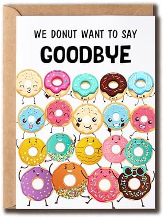 We Donut Want To Say Goodbye Card - Goodbye Card - Leaving Card For Him ...