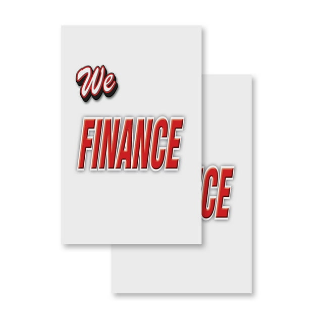 We Finance (2-PACK) 24" x 36" Vinyl Decals | Sign Insert Peel & Stick ...