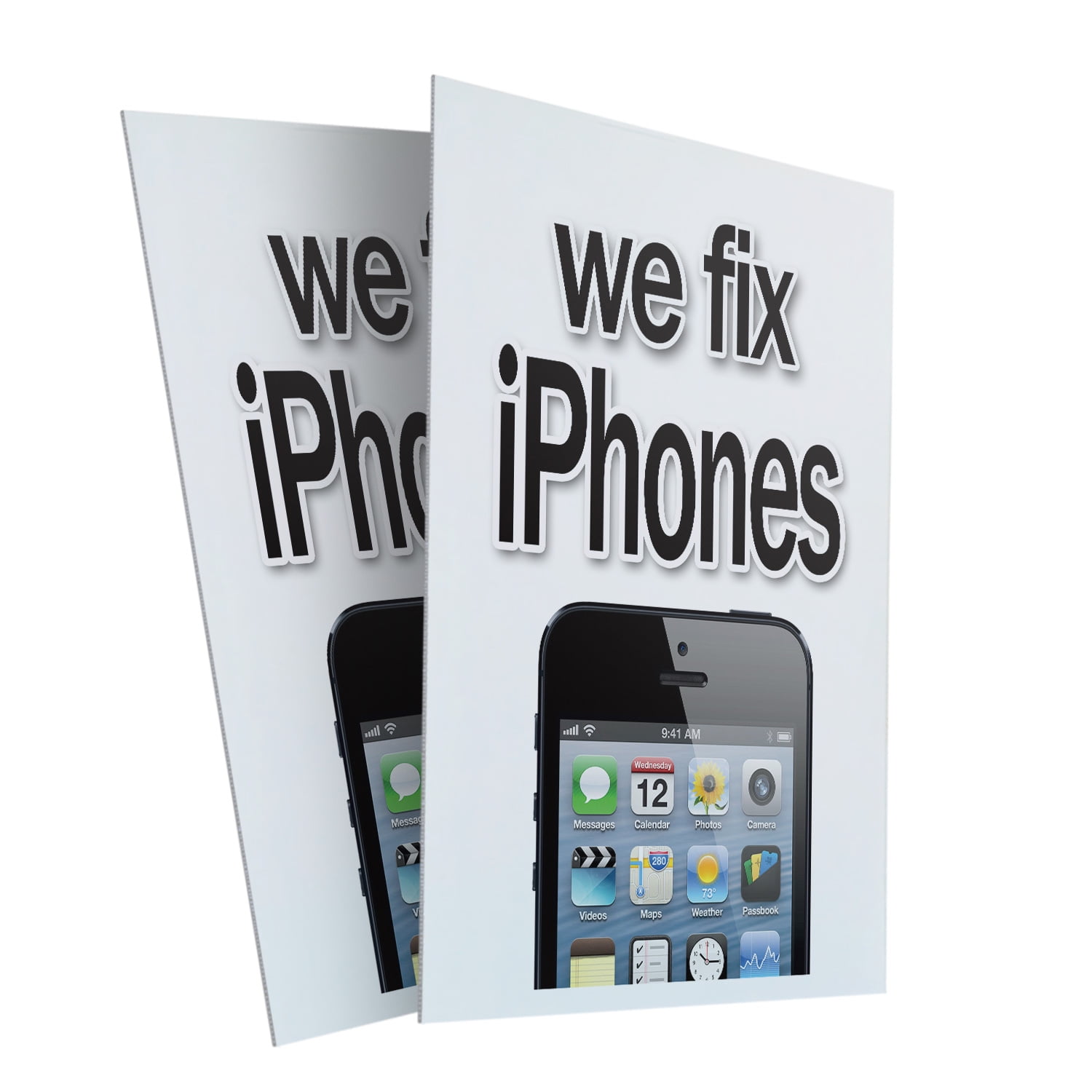 We Fix Iphones (2-PACK) 24" x 36" Plastic Signs | Sign Insert 4mm ...