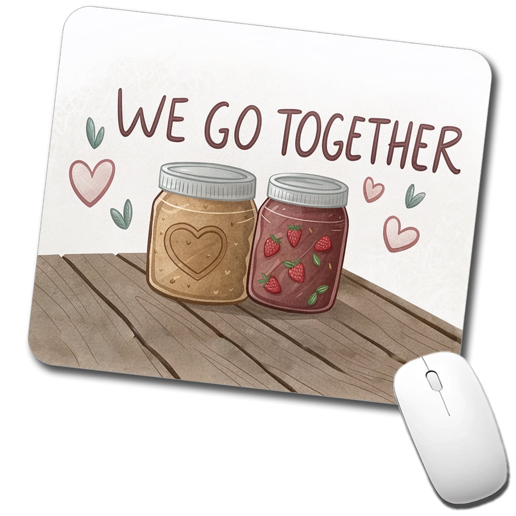 We Go Together Peanut Butter And Jelly Mouse Pad Low Profile Gaming Mat ...