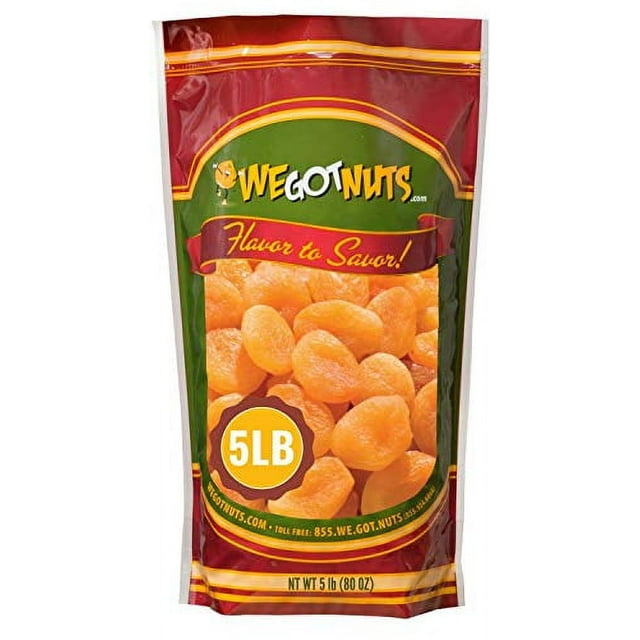 We Got Nuts Dried Turkish Large Apricots in Resalable Bag, 5 Lbs (80oz) - Walmart.com