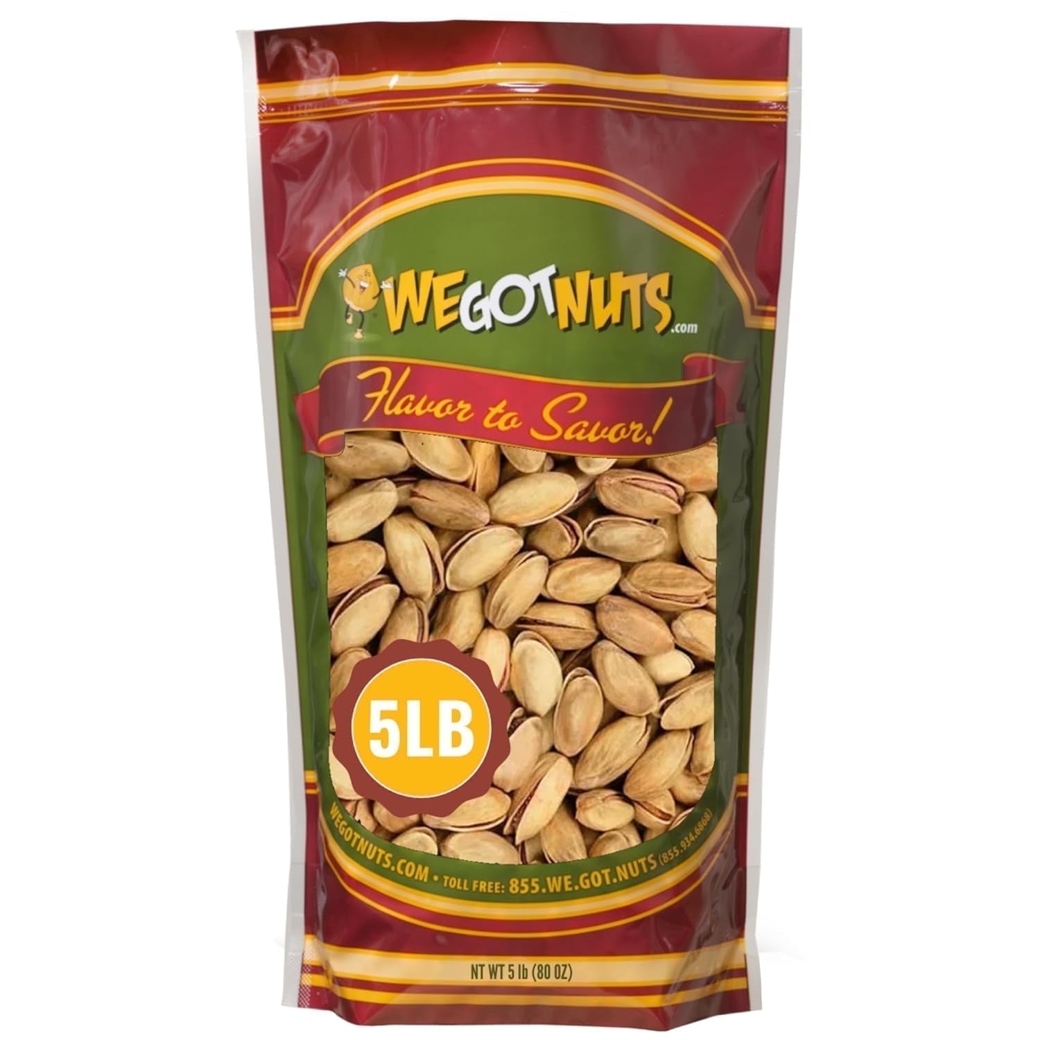 We Got Nuts Turkish Antep Pistachios, Whole Salted Pistachio Nuts, 5 lb ...