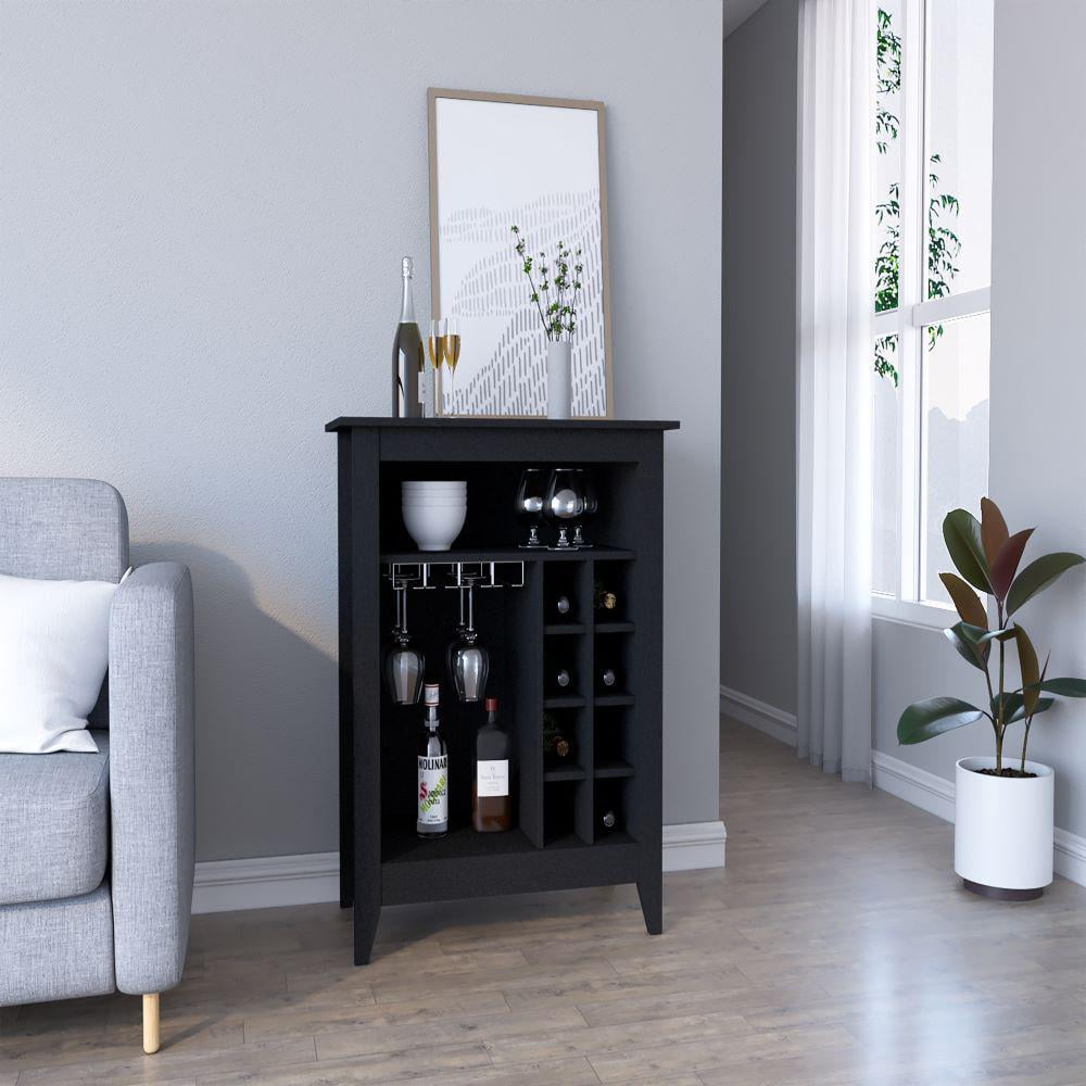 We Have Furniture Bar Cabinet Castle, One Open Shelf, Six Wine Cubbies ...