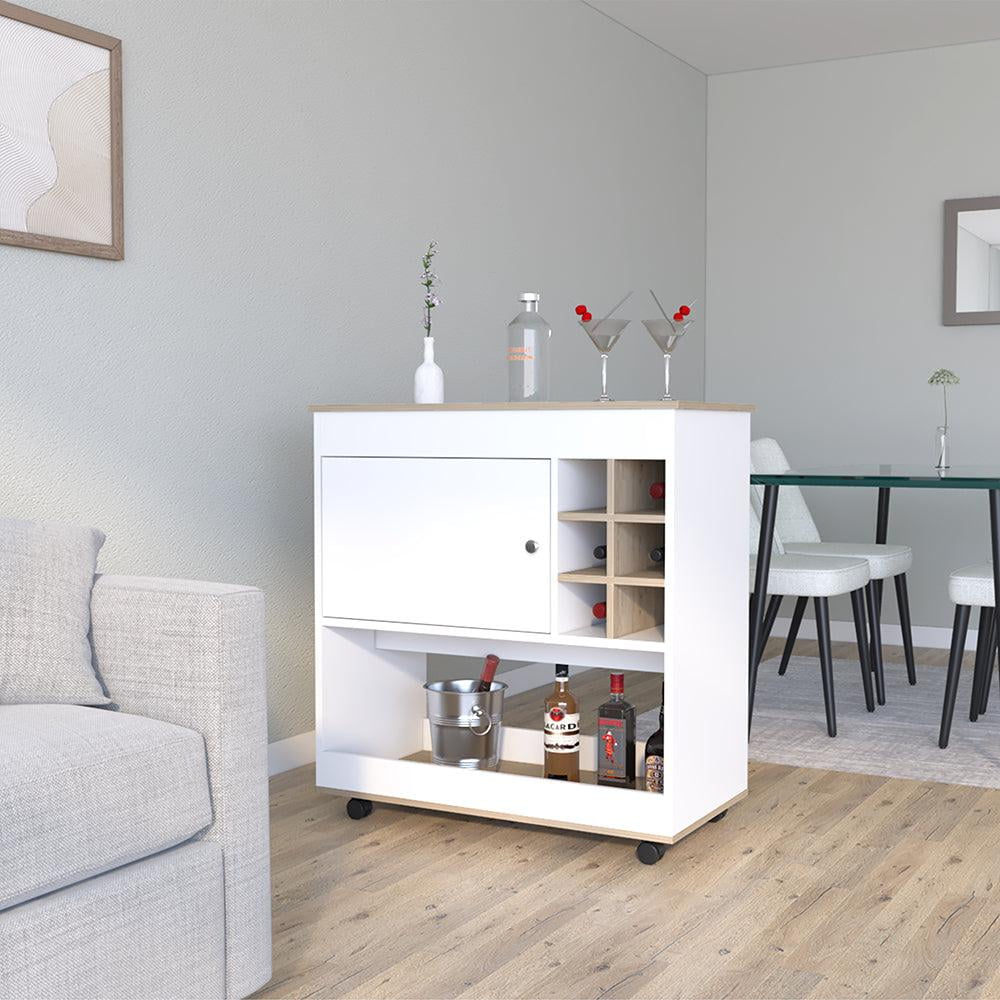 We Have Furniture Bar Cart Aloha, Lower Panel, Six Bottle Cubbies ...