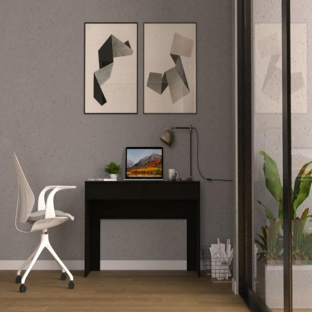 We Have Furniture Computer Desk Aberdeen, Two Drawers, Black Wengue ...