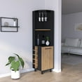 We Have Furniture Corner Bar Cabinet Cleveland, Ten Wine Cubbies, Black ...