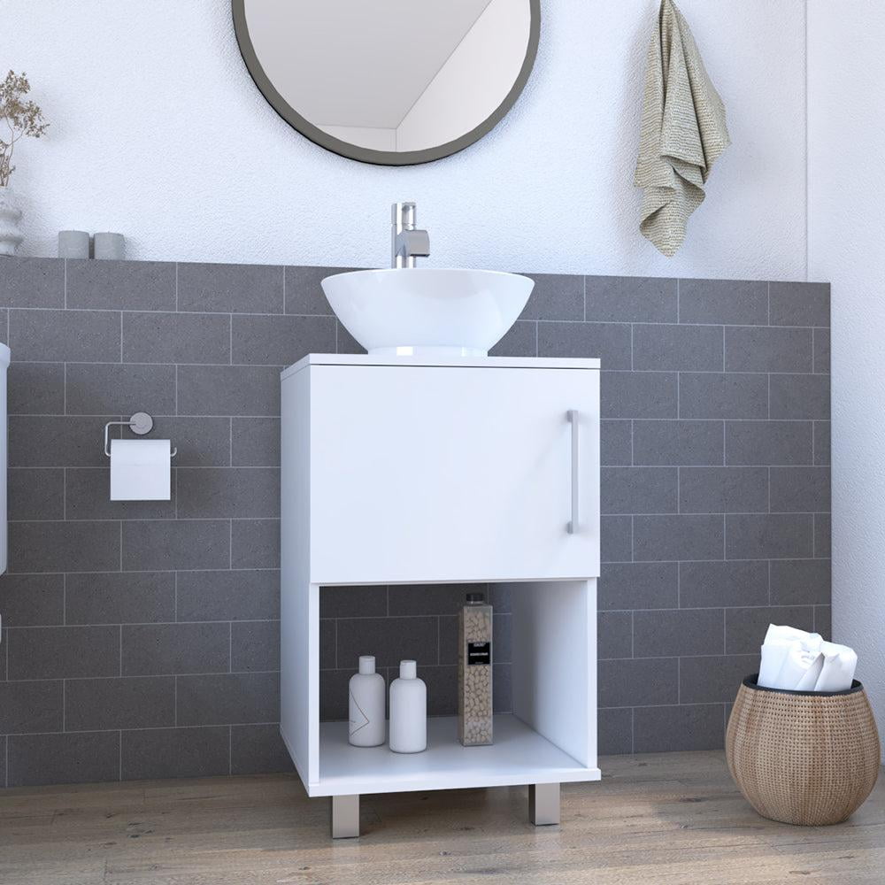 We Have Furniture Single Bathroom Vanity Pigmag, One Open Shelf, Single ...