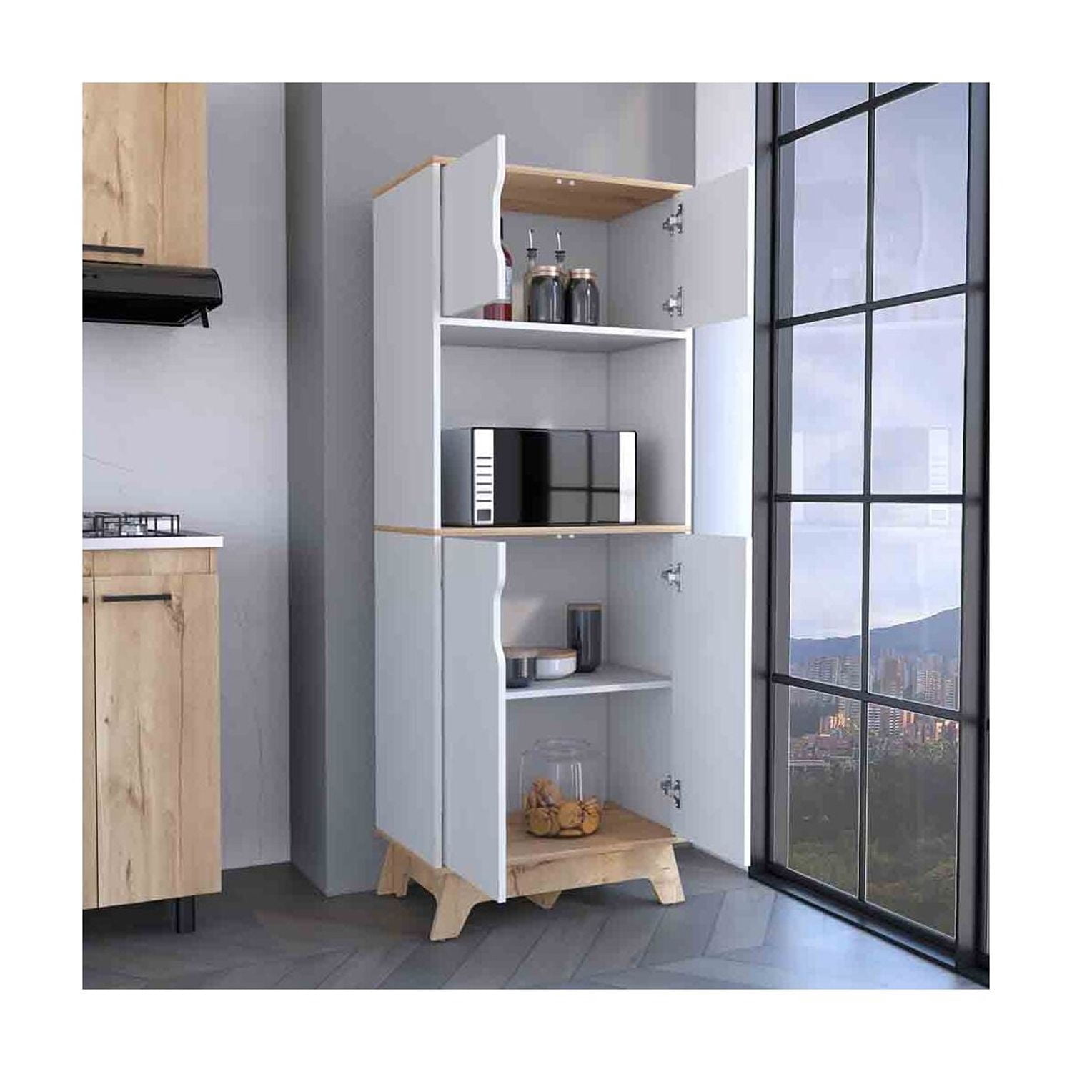 We Have Furniture Wallas 3 Kitchen Pantry - Walmart.com